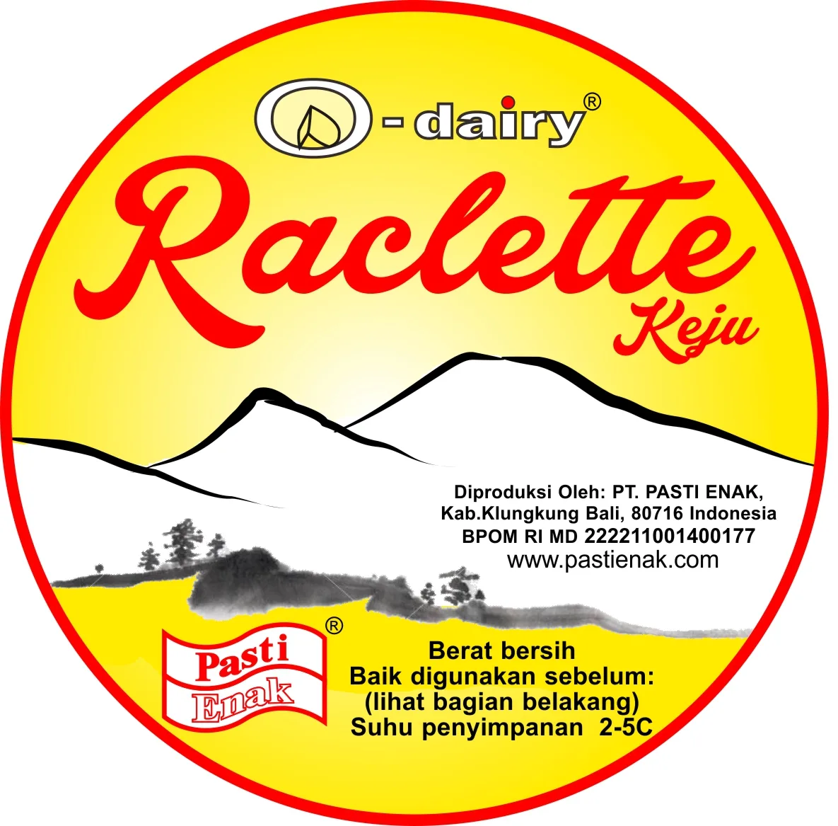 Keju Raclette PT. Pasti Enak O‑Dairy Artisan Cheese
